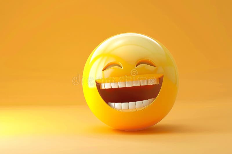 Grinning or Smiling Yellow Emoji 3d Style Stock Photo - Image of funny ...
