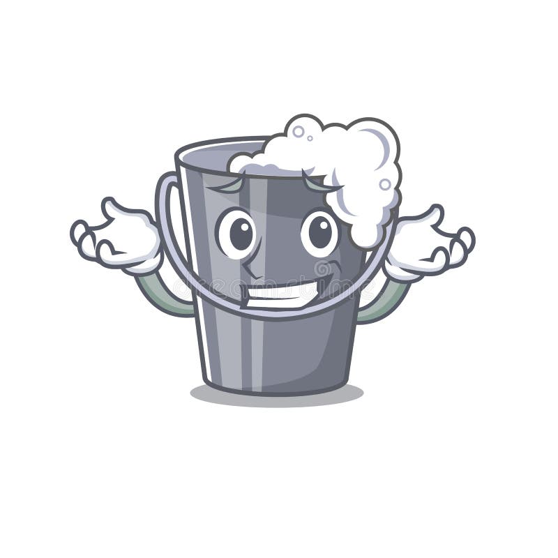 Grinning Soapy Water in a Cartoon Bucket Stock Vector - Illustration of ...