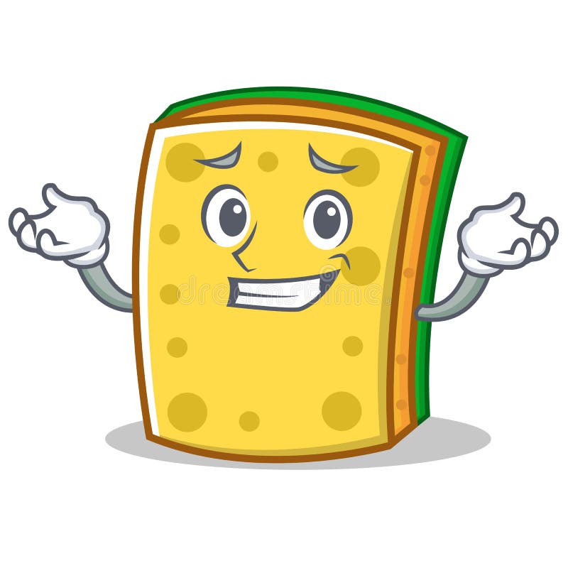 Grinning Sponge Cartoon Character Funny Stock Vector - Illustration of ...