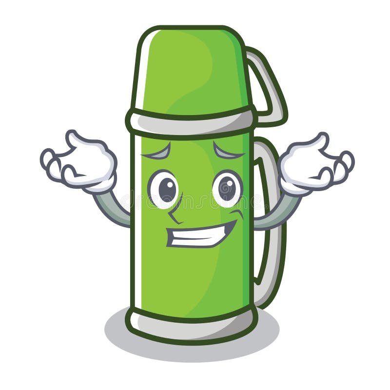 Grinning Thermos Character Cartoon Style Stock Vector - Illustration of ...