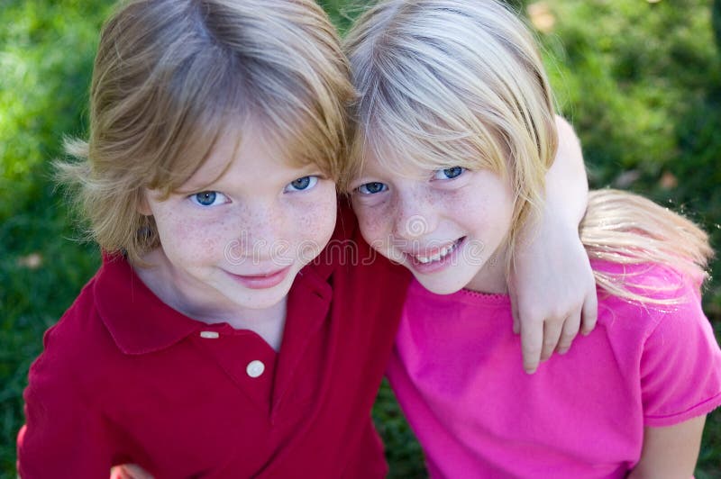 Grinning Twins stock photo. Image of family, love, embrace - 1800668