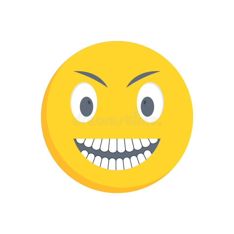 Grinning Vector Flat Colour Icon Stock Vector - Illustration of ...