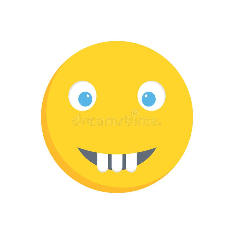 Grinning Vector Flat Colour Icon Stock Vector - Illustration of flat ...