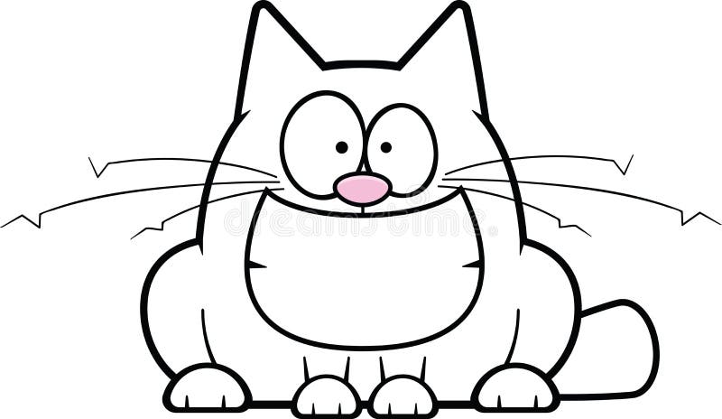 Grinning White Cartoon Cat stock vector. Illustration of cartoon - 40732517