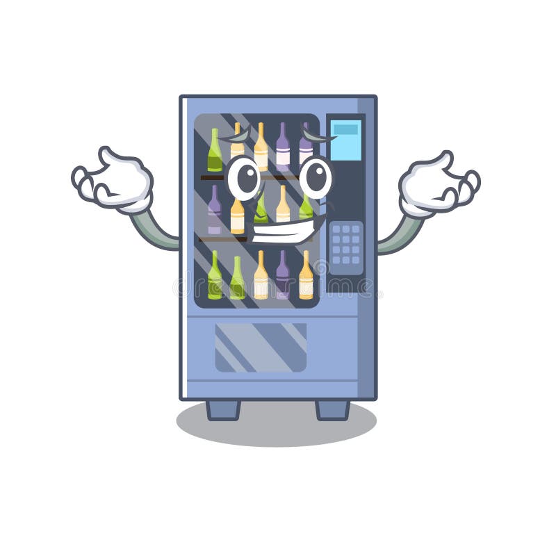 Grinning Wine Vending Machine on a Mascot Stock Vector - Illustration ...
