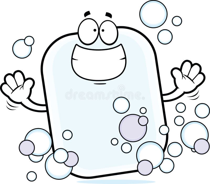 Grinsende Karikatur-Stangen-Seife Vektor Abbildung - Illustration von ...