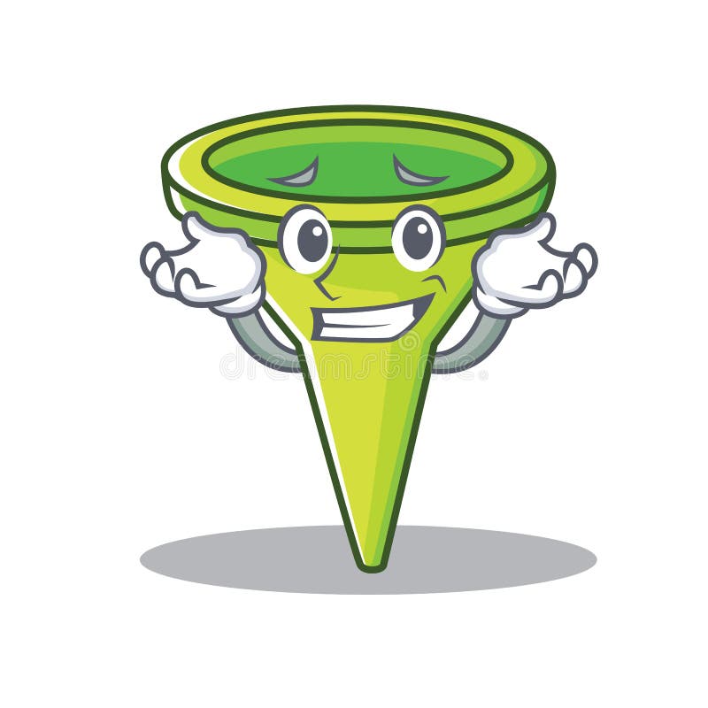 Grinsende Trichtercharakter-Karikaturart Vektor Abbildung ...