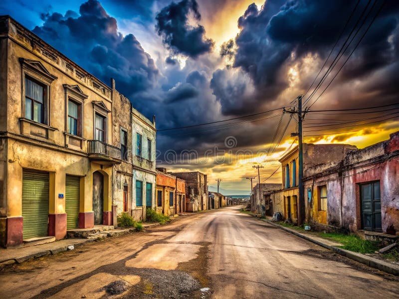 A Gripping Glimpse into a Deserted Town Under a Dramatic Sky Exploring ...