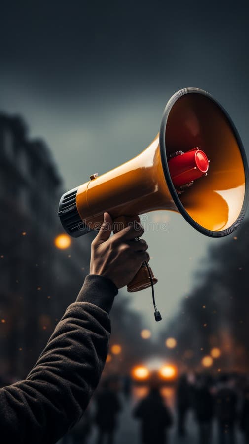 Gripping Megaphone with Conviction, Amplifying Voice in Powerful ...