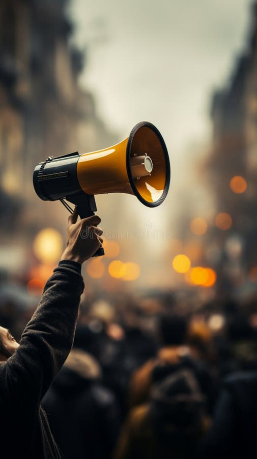 Gripping Megaphone with Conviction, Amplifying Voice in Powerful ...
