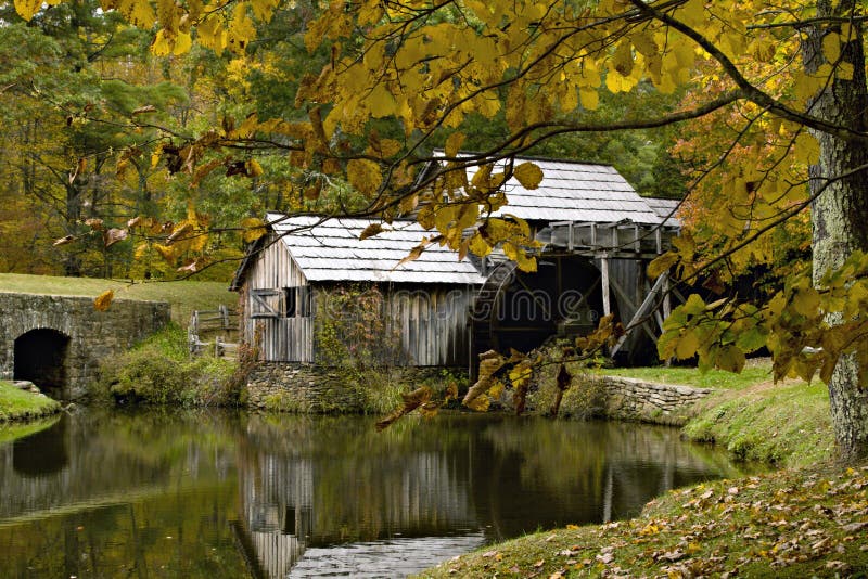 Autumn at the Grist Mill stock image. Image of colors - 1434185