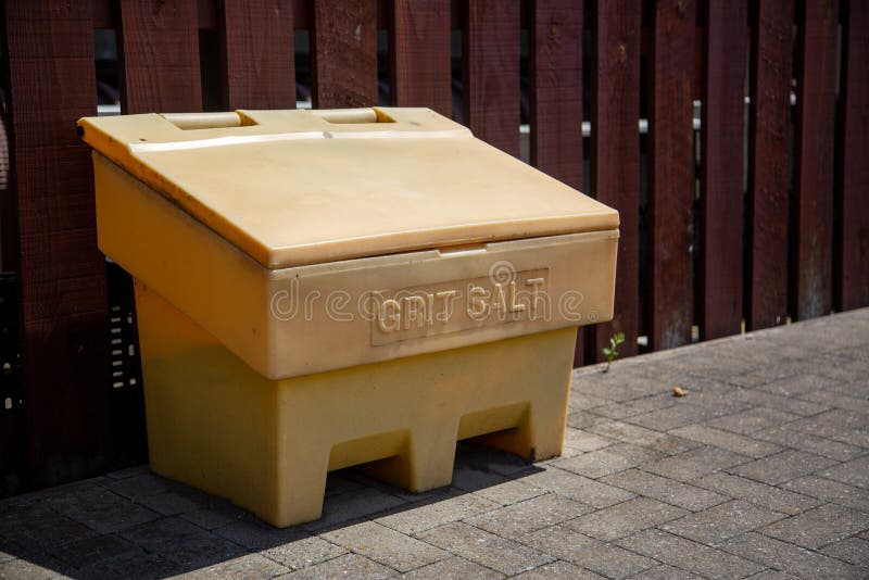 A Grit and Salt Bin on the Road Ready for Use during Snow or Ice Stock ...