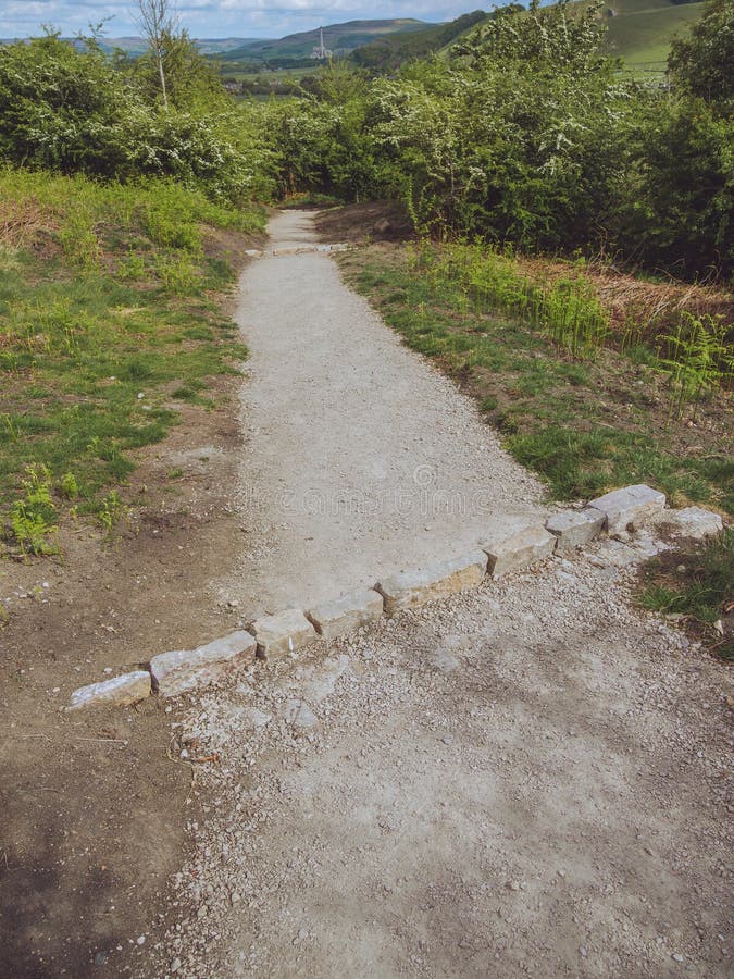 Grit Stone Path with Drainage Stones Installed Stock Photo - Image of ...