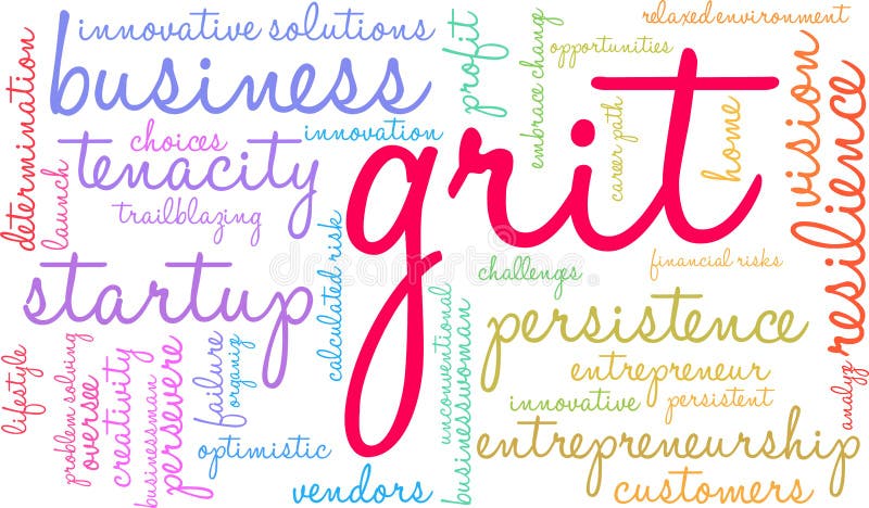 Grit Word Cloud stock vector. Illustration of persevere - 136505283