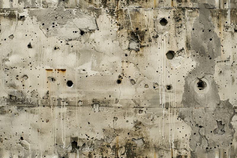 Gritty Grunge Background: War-Torn Concrete Wall Revealing the ...