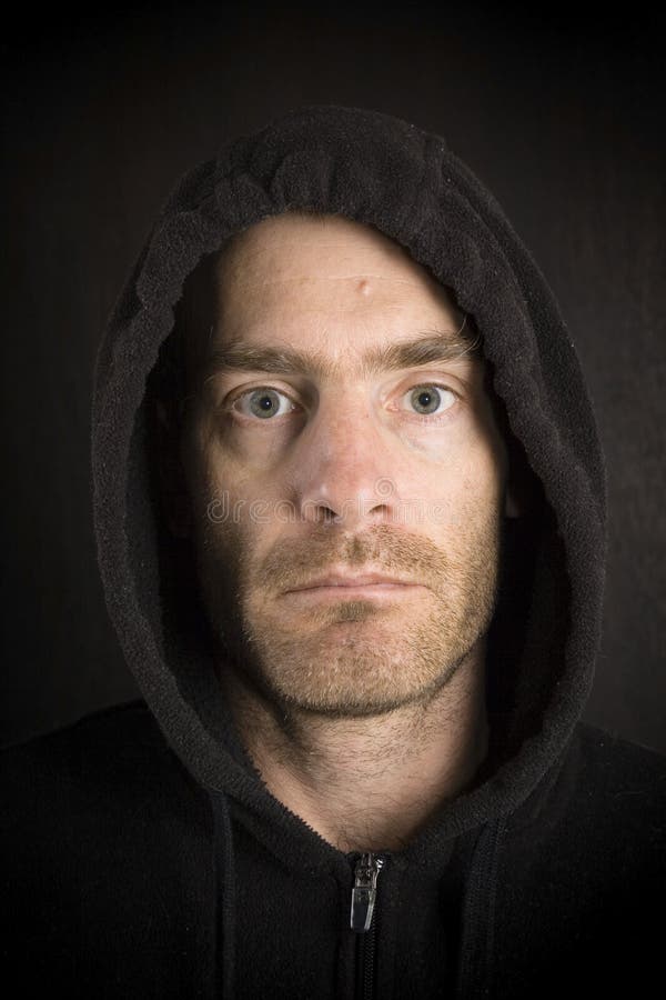 Gritty hooded man stock photo. Image of stubble, rugged - 14217196
