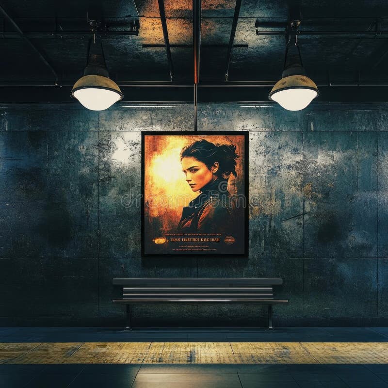 Gritty Urban Poster Design with Dramatic Lighting Stock Illustration ...