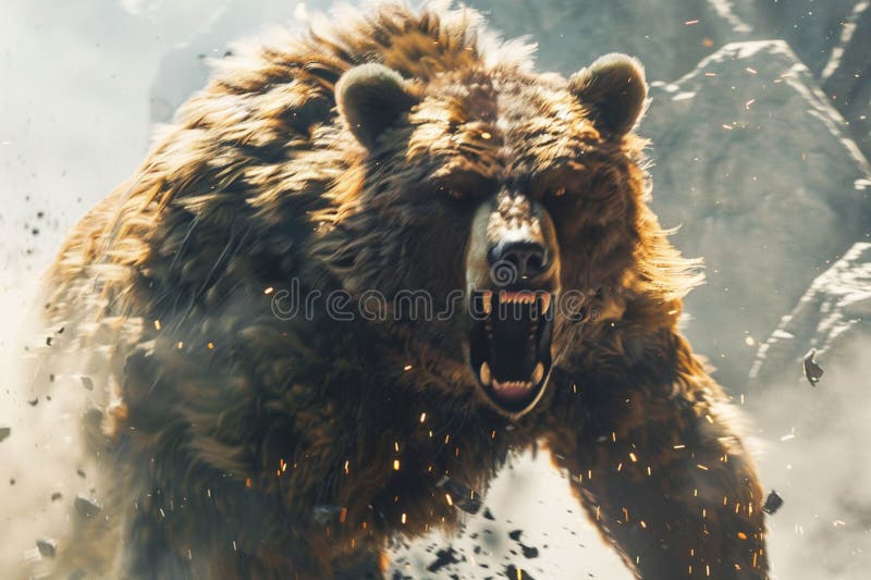 Angry Grizzly Bear Snow Stock Illustrations – 185 Angry Grizzly Bear ...