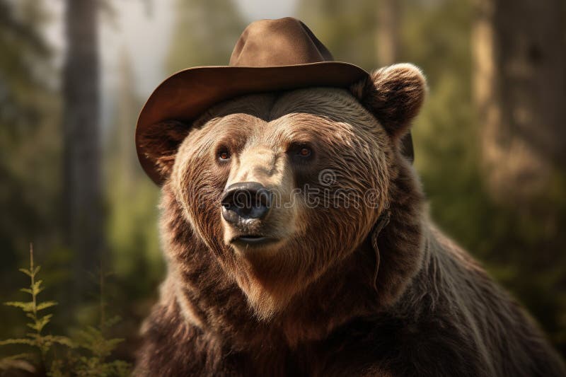 A Grizzly Bear Exploring the Wilds As a Tourist. Generative AI Stock ...