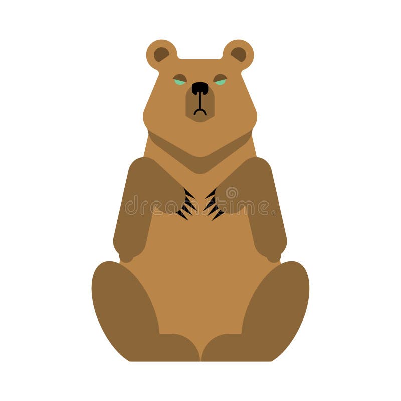 Grizzly Bear Isolated. Beast Predator Vector Illustration Stock Vector ...