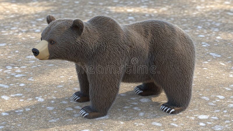 Grizzly bear, side profile stock illustration. Illustration of large ...