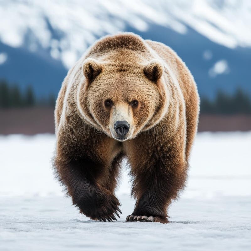 Grizzly Bear in Snow stock photo. Image of outdoors - 360305814