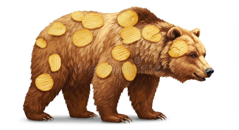 Grizzly & Chips stock illustration. Illustration of furry - 381782908