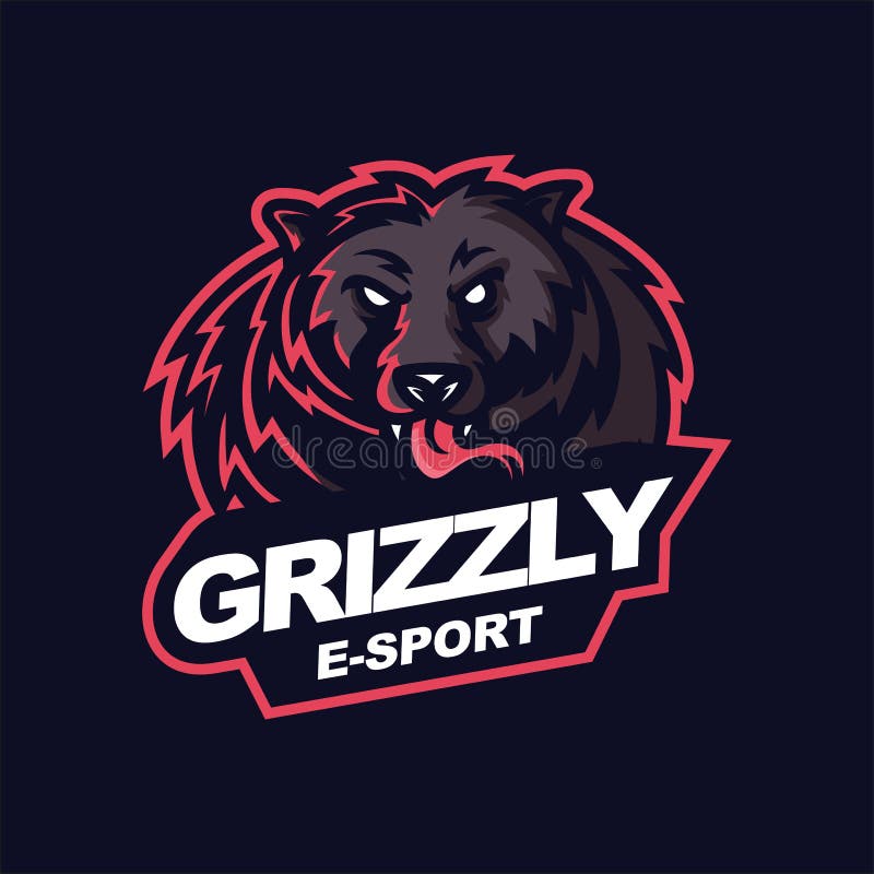 Grizzly E-sport Gaming Mascot Logo Template Stock Illustration ...