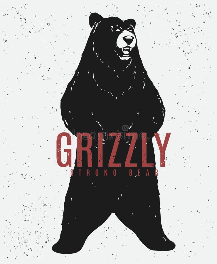 Grizzly Strong Bear Vector Illustration Stock Vector - Illustration of ...