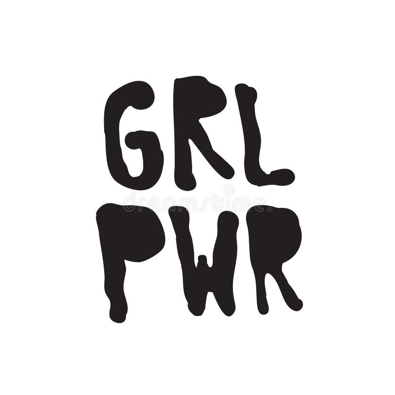 Grl Pwr Short Quote Girl Power Cute Illustration Stock Vector