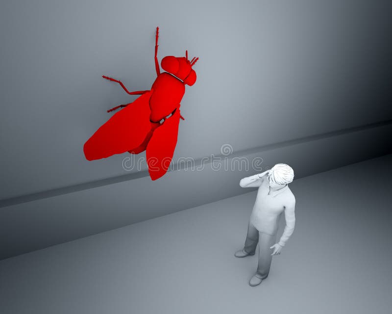 Große Fliege Auf Einer Wand Stockfoto - Bild von tageslicht ...