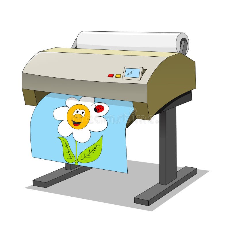 Lustiger Drucker vektor abbildung. Illustration von computer - 9745411