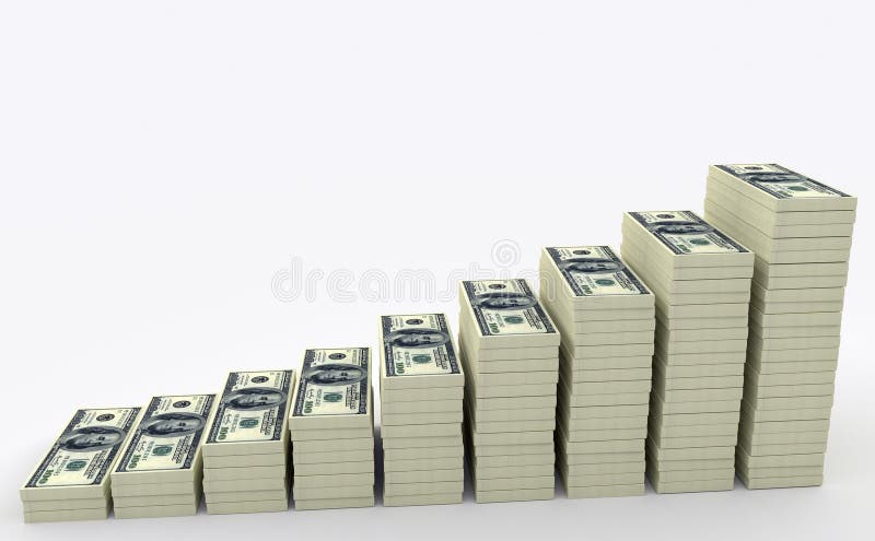 Großer Geldstapel Von Den Dollar USA Stockfoto - Bild von bargeld ...