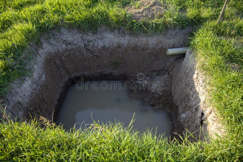 Loch Im Boden Mit Sand Wasserbrunnen Stockfoto - Bild von tief, frech ...