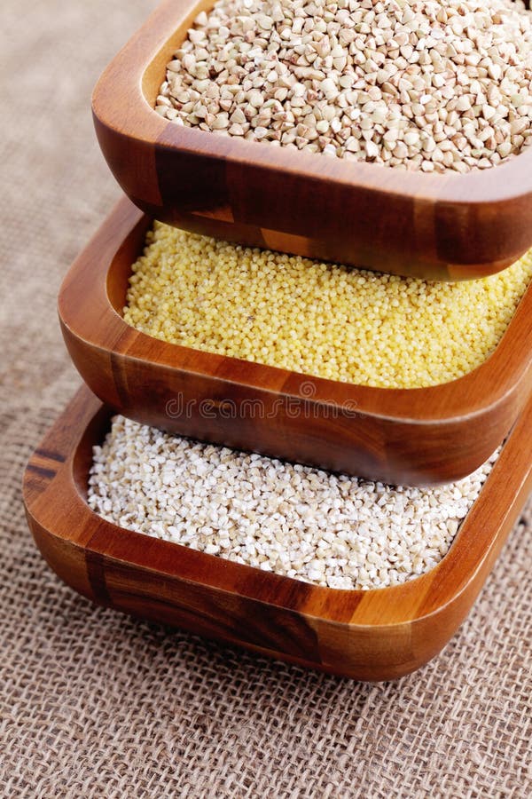 Groats stock image. Image of group, grain, dieting, bowl - 44906233