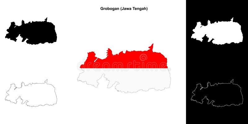 Grobogan Outline Map Stock Illustrations – 1 Grobogan Outline Map Stock ...