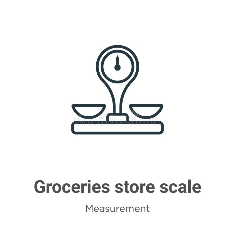 Shop Scale Outline Vector Icon. Thin Line Black Shop Scale Icon, Flat ...