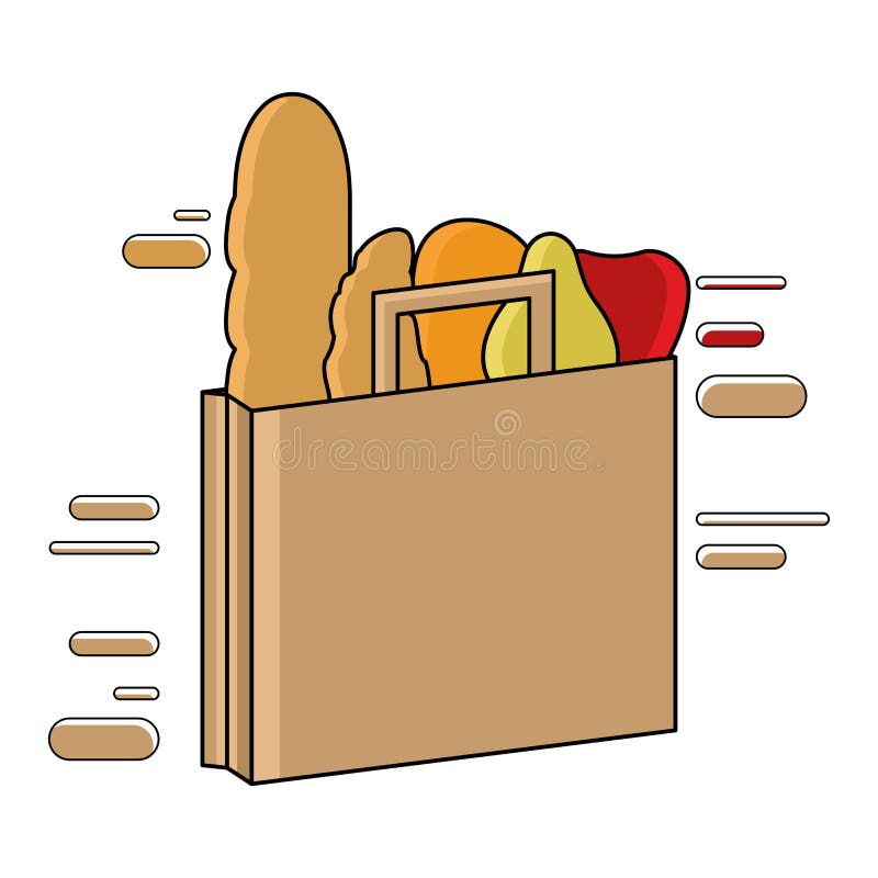 Grocery bag icon stock vector. Illustration of market - 191814350