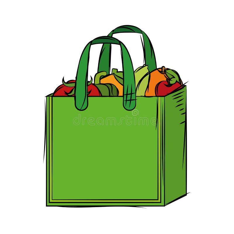 Grocery bag icon stock vector. Illustration of supermarket - 191116914