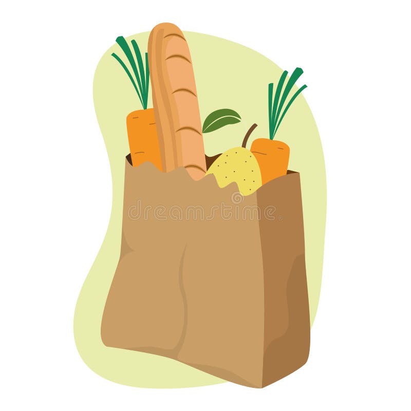 Grocery bag icon stock vector. Illustration of store - 191814652