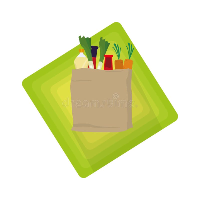 Grocery bag icon stock vector. Illustration of grocery - 191813293