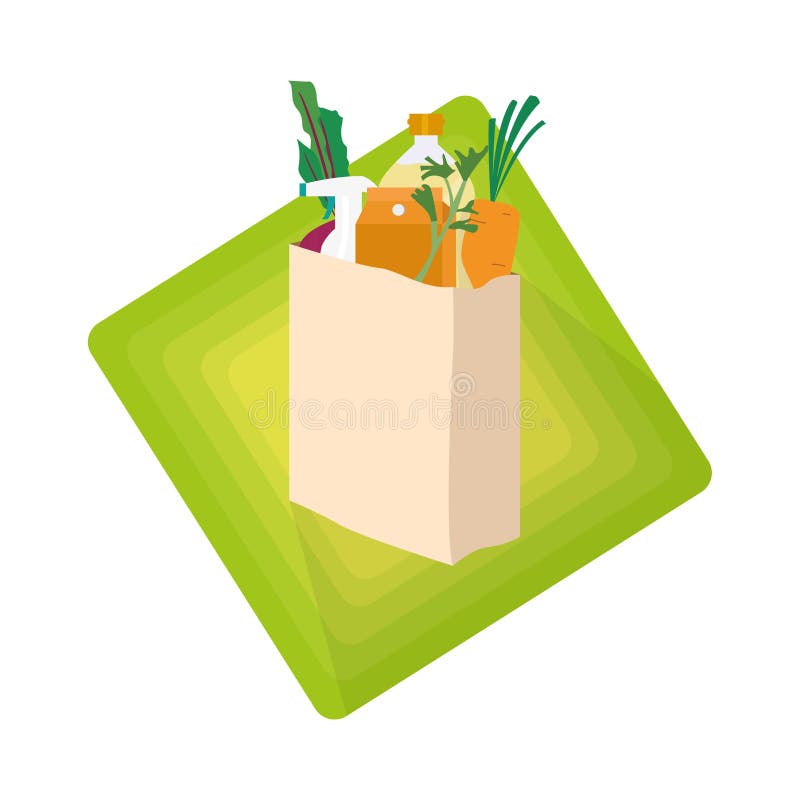 Grocery bag icon stock vector. Illustration of paper - 191813383