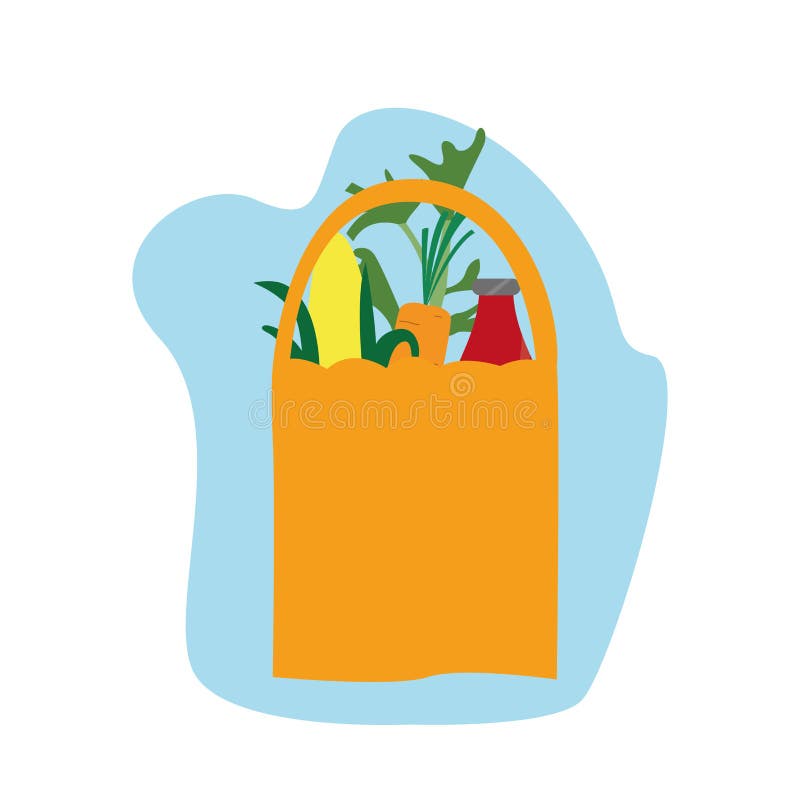 Grocery bag icon stock vector. Illustration of supermarket - 191814975