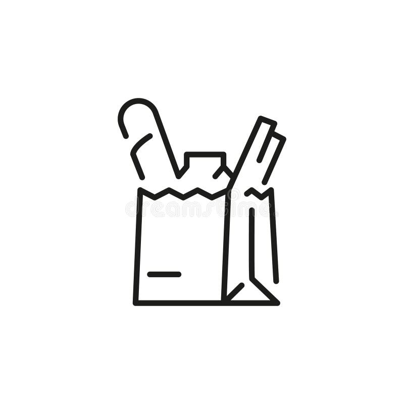 Grocery Bag Icon stock vector. Illustration of packaging - 321936434