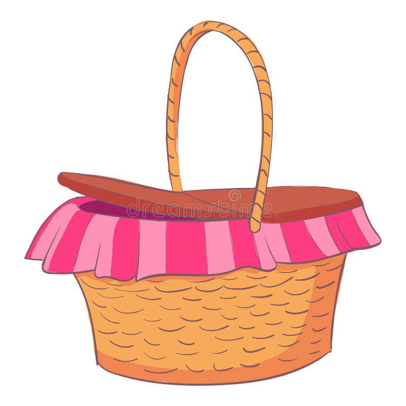 Grocery Basket Icon, Cartoon and Flat Style Stock Vector - Illustration ...