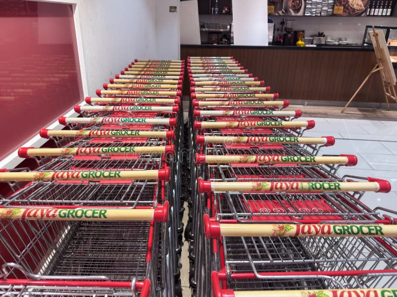 Grocery Carts Lined Up at Java Grocer in Penang, Malaysia Attracting ...