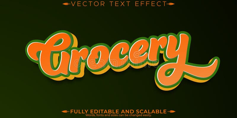 Grocery Editable Text Effect, Editable Vegetable and Food Text Style ...