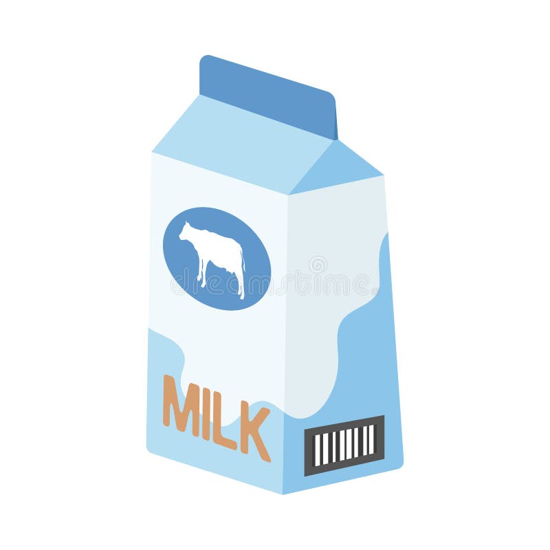 Grocery Food Simple Objects. Milk Box and Milk Bottle Stock Vector ...