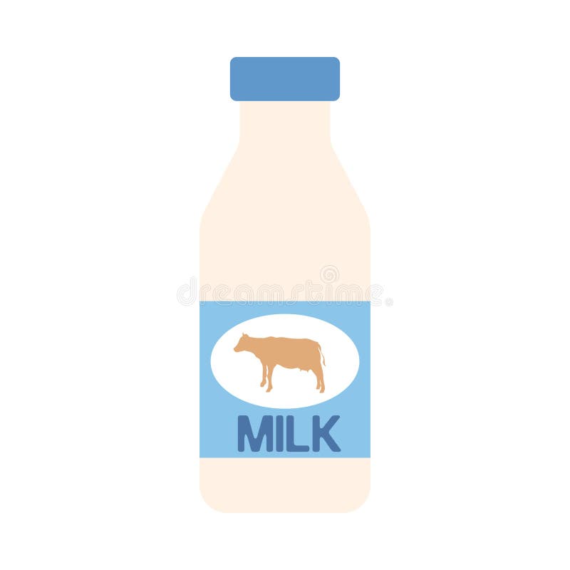 Grocery Food Simple Objects. Milk Box and Milk Bottle Stock Vector ...
