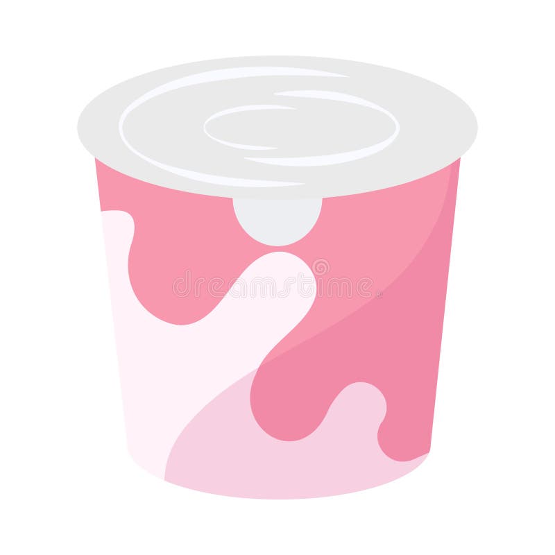 Grocery Food Simple Objects. Yogurt Vector Cartoon Flat Icon Stock ...